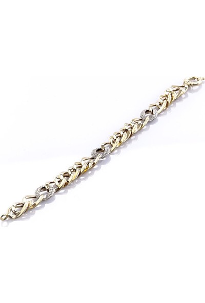 Dada Taşlı Halat Gümüş Bileklik