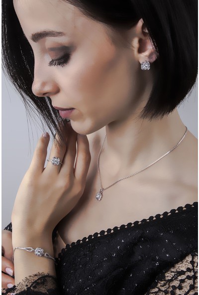 Dada Baget Kare Tam Gümüş Takım