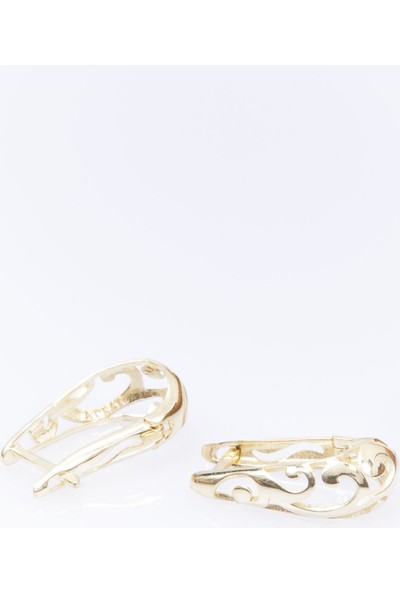 Dada Işlemeli U Gümüş Küpe