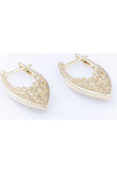 Dada Yarım Mekik Gümüş Küpe. Gold Kaplama