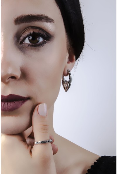 Dada Markazit Yarım Mekik 2'li Gümüş Takım