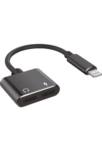 Kensa İP-508 iPhone Lightning 2in1 Şarj Kulaklık Dönüştürücü Jack Adaptör Şarj Çoğaltıcı Splitter Siyah Kensa İP-508 iPhone Lightning 2in1 Şarj Kulaklık Dönüştürücü Jack Adaptör Şarj Çoğaltıcı Splitter Siyah