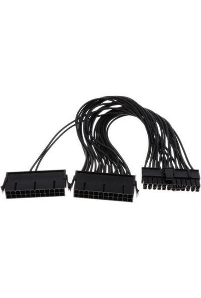 2x 30 cm Atx Madencilik 24PIN 20 + 4pin Çift Psu Güç Kaynağı Uzatma Kablosu