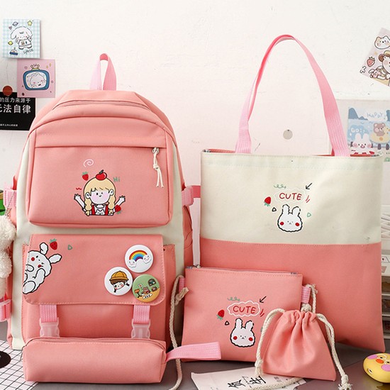 Guiyubag 4 Parça Büyük Kapasiteli Okul Çantası Seti (Yurt Fiyatı