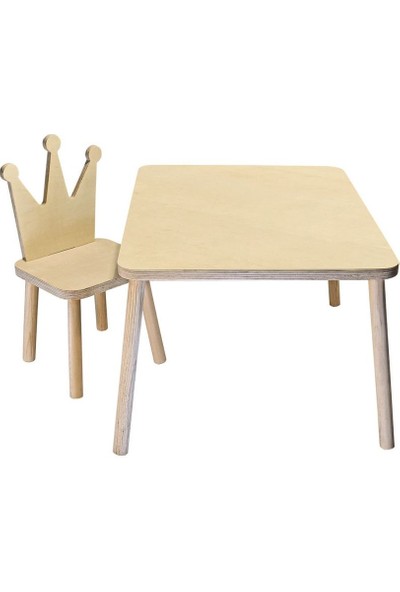 Naturkidz Kral Çocuk Küçük Masa Sandalye Takımı Naturkidz Kral Çocuk Küçük Masa Sandalye Takımı