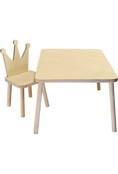 Naturkidz Kral Çocuk Büyük Masa Sandalye Takımı