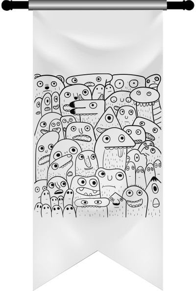 Kum Dijital Sevimli Canavarlar Dekoratif Bayrak Kum Dijital Sevimli Canavarlar Dekoratif Bayrak