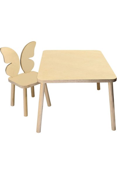 Naturkidz Kelebek Çocuk Büyük Masa Sandalye Takımı