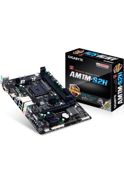 Gıgabyte (GA-AM1M-S2H) FS1B Soket Amd Am1 Soket 2xddr3 1600MHZ Ses+Vga+Glan PCX16 Anakart Gıgabyte (GA-AM1M-S2H) FS1B Soket Amd Am1 Soket 2xddr3 1600MHZ Ses+Vga+Glan PCX16 Anakart