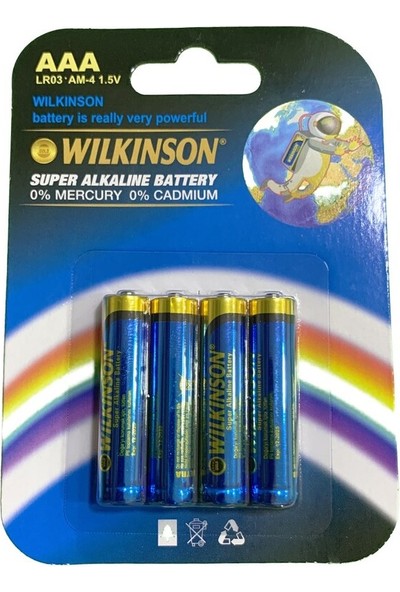 Tuuverse Wılkınson Aaa LR03 Am-4 4'lü 1.5 V Süper Alkalin Ince Pil Tuuverse Wılkınson Aaa LR03 Am-4 4'lü 1.5 V Süper Alkalin Ince Pil