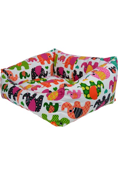 Berra Hayat Küçük Irk Pet Silinebilir Hayvan Yatağı - Kedi Köpek Yatağı - Filler 50X55