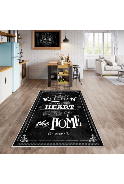 West Home Dijital Baskılı Yıkanabilir Kaymaz Taban Mutfak Halısı