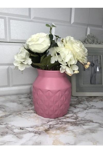 Parla Dekoratif Desenli Vazo Şeker Pembe Venüs PS3925