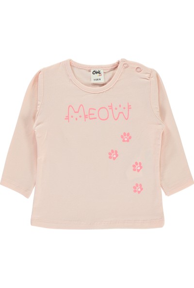 Civil Baby Kız Bebek Sweatshirt 6-18 Ay Açık Somon Civil Baby Kız Bebek Sweatshirt 6-18 Ay Açık Somon