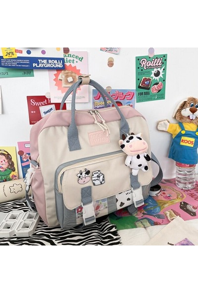 Kalavika Kadınlar Sevimli Inek Sırt Çantası Kadın Öğrenci College Schoolbag Kız Rozet Çok Fonksiyonlu Sırt Kawaii Bayanlar Naylon Çanta Dwaterproof Su Geçirmez (Yurt Dışından) Kalavika Kadınlar Sevimli Inek Sırt Çantası Kadın Öğrenci College Schoolbag Kız Rozet Çok Fonksiyonlu Sırt Kawaii Bayanlar Naylon Çanta Dwaterproof Su Geçirmez (Yurt Dışından)