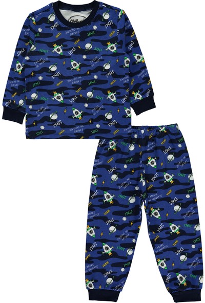 Civil Boys Erkek Çocuk Pijama Takımı 2-5 Yaş Saks Mavisi