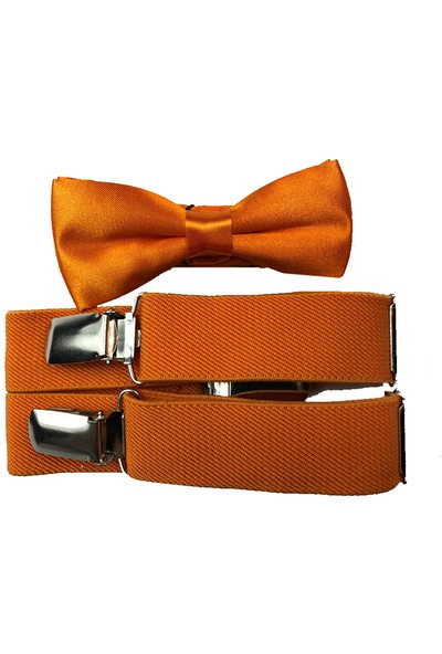 Kemer Sepeti Turuncu Çocuk Pantolon Askısı ve Papyon Kombini Kemer Sepeti Turuncu Çocuk Pantolon Askısı ve Papyon Kombini