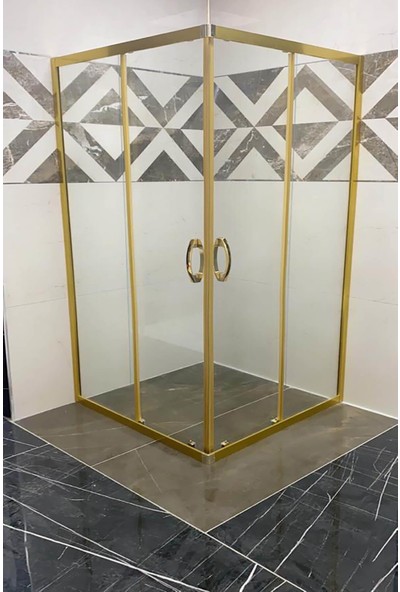 Gold Profil Şeffaf Cam 5 mm Yükseklik 180 cm Duşakabin