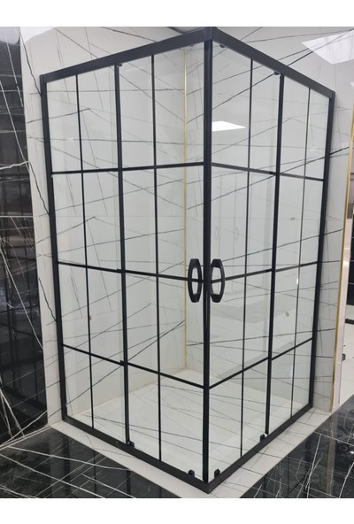 Siyah Serigrafi Camlı Yükseklik 190 cm 5mm Duşakabin