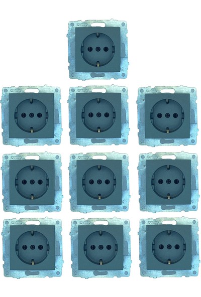 Viralighting Ovivo Grano Füme 10'lu Topraklı Priz (Çerçevesiz)