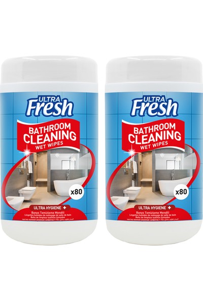 Ultra Fresh Banyo Yüzeyi Temizleme Mendili Kutulu 80 Yaprak 2 Adet