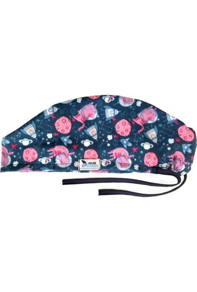 Nur Medikal Giyim Uzaylı Kedi Desenli Cerrahi Bone