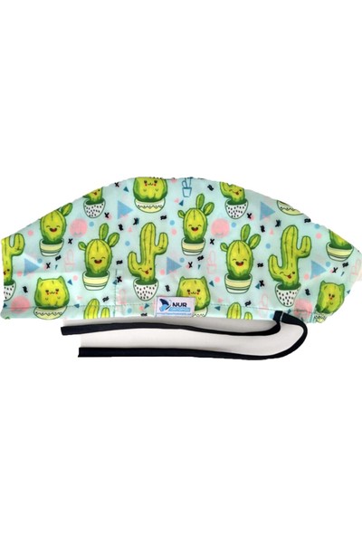 Nur Medikal Giyim Mutlu Kaktüs Desenli Cerrahi Bone