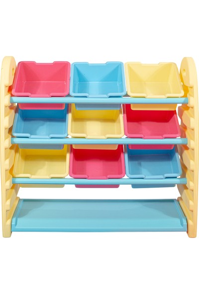 Bahçe Oyuncak Saklama Rafı Renkli Çocuk Odası Saklama Rafı