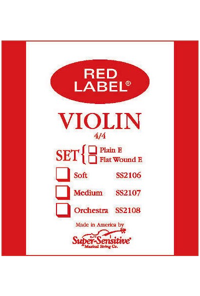 Super Sensitive Red Label Violin Set Re (D) - Tek Tel Keman Teli Super Sensitive Red Label Violin Set Re (D) - Tek Tel Keman Teli