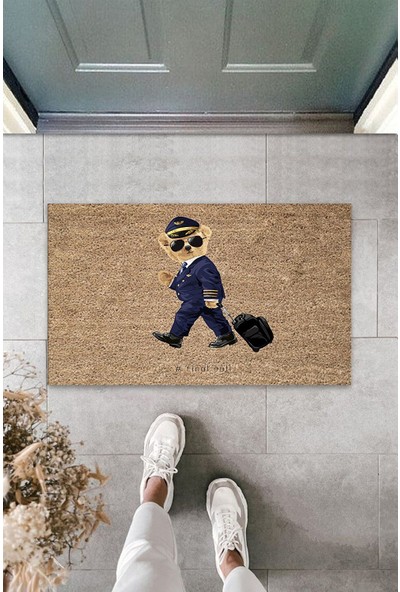 Silkcoat Home Bej Kapı Önü Paspası Pilot Ayıcık Desen PS891 Silkcoat Home Bej Kapı Önü Paspası Pilot Ayıcık Desen PS891