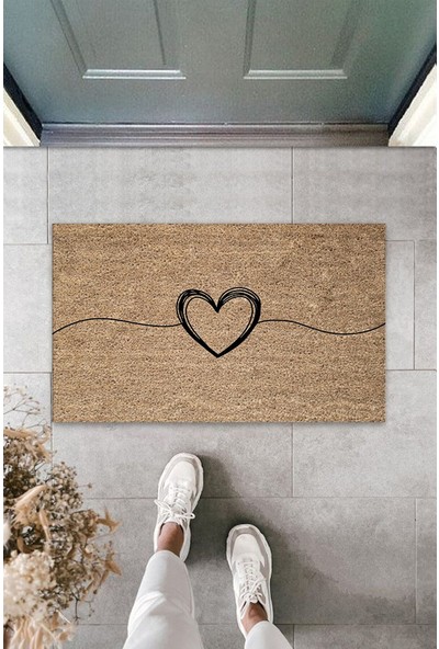 Silkcoat Home Bej Kapı Önü Paspası Büyük Kalp Desen PS869 Silkcoat Home Bej Kapı Önü Paspası Büyük Kalp Desen PS869