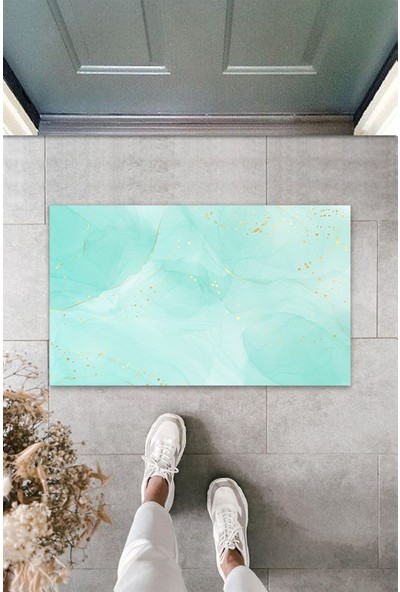 Silkcoat Home Dijital Modern Turkuaz Mavi Kapı Paspası Dış Mekan Paspas PS1042 Silkcoat Home Dijital Modern Turkuaz Mavi Kapı Paspası Dış Mekan Paspas PS1042