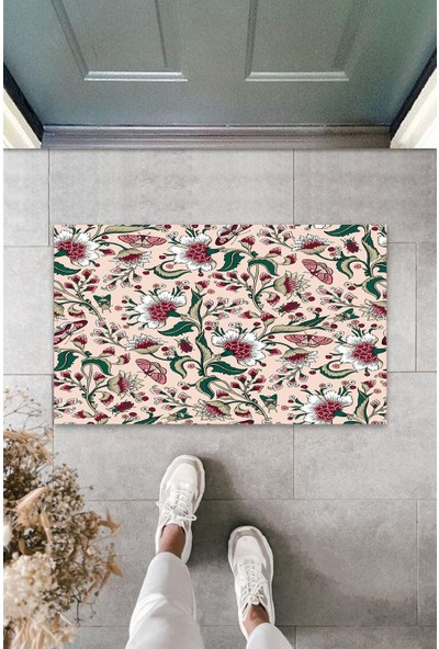 Silkcoat Home Dekoratif Dijital Baskı Pembe-Yeşil Çiçek Dış Mekan Paspas PS1139 Silkcoat Home Dekoratif Dijital Baskı Pembe-Yeşil Çiçek Dış Mekan Paspas PS1139