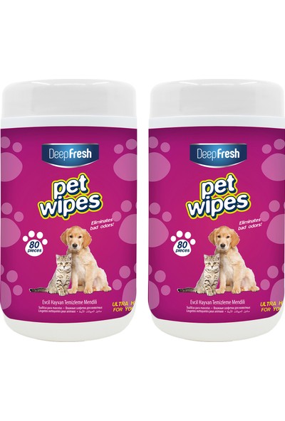 Deep Fresh Pet Temizleme Mendili Kutulu 80 Yaprak 2 Adet Deep Fresh Pet Temizleme Mendili Kutulu 80 Yaprak 2 Adet