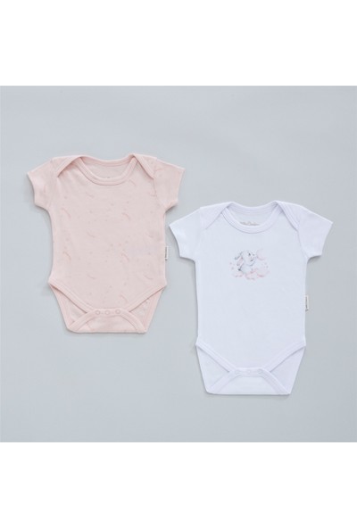 Chakra Bunny 2 Li Kısa Kollu Bebek Body Set Pembe/beyaz Chakra Bunny 2 Li Kısa Kollu Bebek Body Set Pembe/beyaz