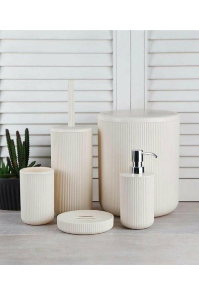 Perotti Dantel Banyo Seti 5'li Krem