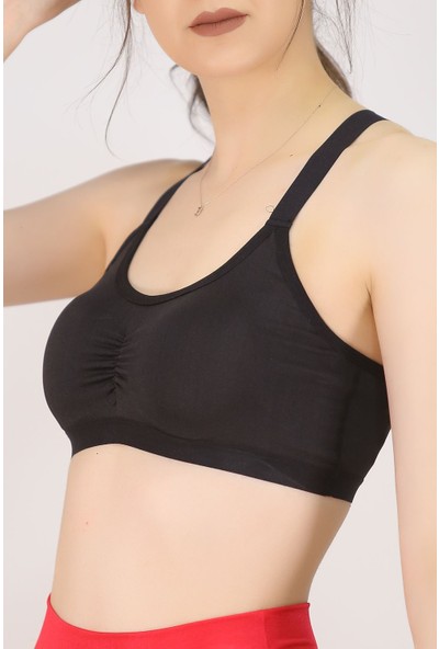 Askılı Spor Sütyen Siyah