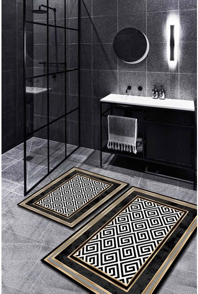 Cappio Geometrik Desenli Banyo Paspası-CP-BNY-01218 Cappio Geometrik Desenli Banyo Paspası-CP-BNY-01218