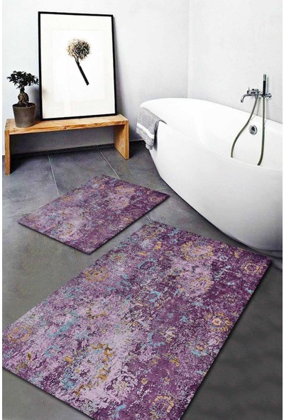 Cappio Mor Etnik Desenli Banyo Paspası-CP-BNY-01303 Cappio Mor Etnik Desenli Banyo Paspası-CP-BNY-01303