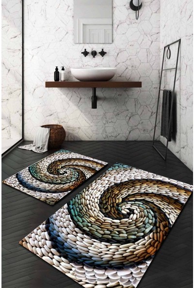 Cappio Girdap Motifli Banyo Paspası-CP-BNY-01313 Cappio Girdap Motifli Banyo Paspası-CP-BNY-01313