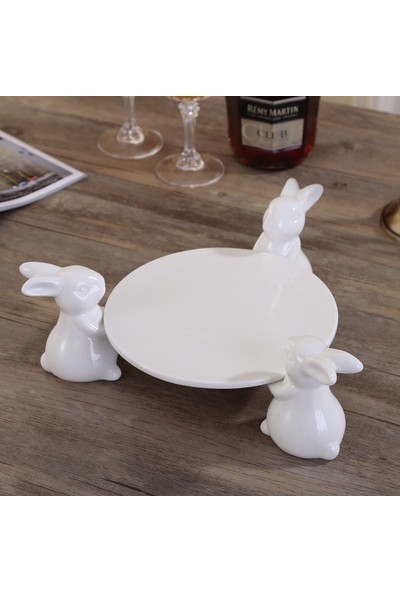 ZSSLD Tavşan Figürlü Seramik Kek Standı - Beyaz (Yurt Dışından) ZSSLD Tavşan Figürlü Seramik Kek Standı - Beyaz (Yurt Dışından)