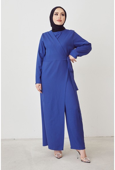 Yandan Bağlamalı Tulum-Indigo Yandan Bağlamalı Tulum-Indigo