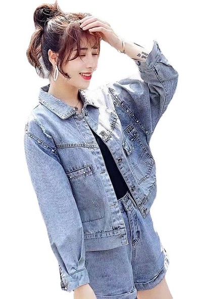 Wonderland Crop Kadın Kot Ceket S Beden - Mavi (Yurt Dışından) Wonderland Crop Kadın Kot Ceket S Beden - Mavi (Yurt Dışından)