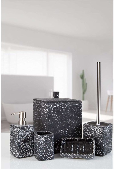 Dnd Mozaik Siyah 5 Parça Banyo Seti Dnd Mozaik Siyah 5 Parça Banyo Seti