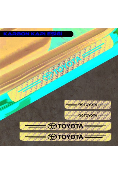 Parla Toyota Carina Karbon Kapı Eşiği Oto Sticker 4 Adet