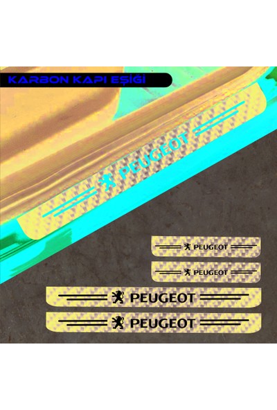 Parla Peugeot 807 Karbon Kapı Eşiği Oto Sticker 4 Adet