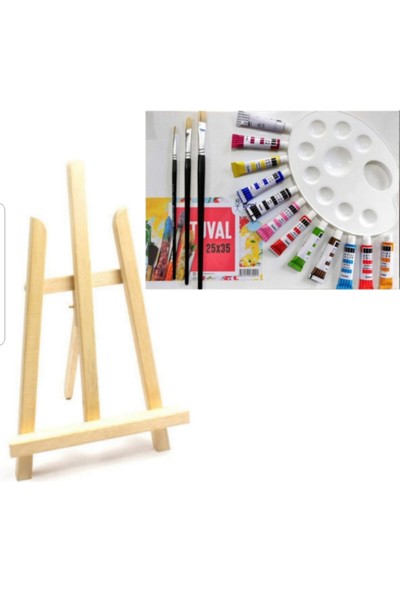 İnci Paketi 25X35 Tuval Mini Sovale 28X38 Fırça 12 Guaj Boya ve Palet İnci Paketi 25X35 Tuval Mini Sovale 28X38 Fırça 12 Guaj Boya ve Palet