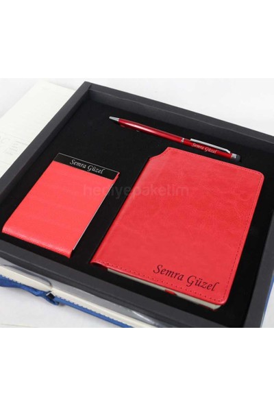 Hediye Paketim Isme Özel Defter Kalem Kartvizitlik Seti Hediye Paketim Isme Özel Defter Kalem Kartvizitlik Seti