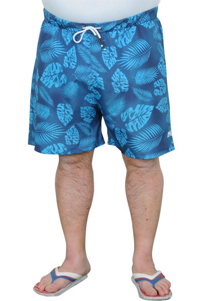 Moc Grande Büyük Beden Erkek Deniz Şortue Leaf 22954 Mavi