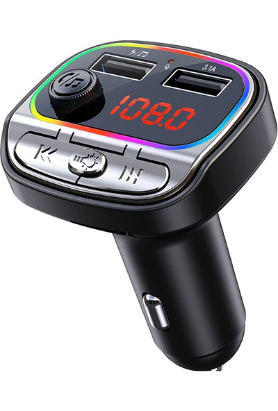 All Avcill C21 Araç Fm Transmitter Rgb Renkli Aydınlatma Bluetooth Araç Kiti Çakmaklık Girişli Oto Müzik Çalar All Avcill C21 Araç Fm Transmitter Rgb Renkli Aydınlatma Bluetooth Araç Kiti Çakmaklık Girişli Oto Müzik Çalar